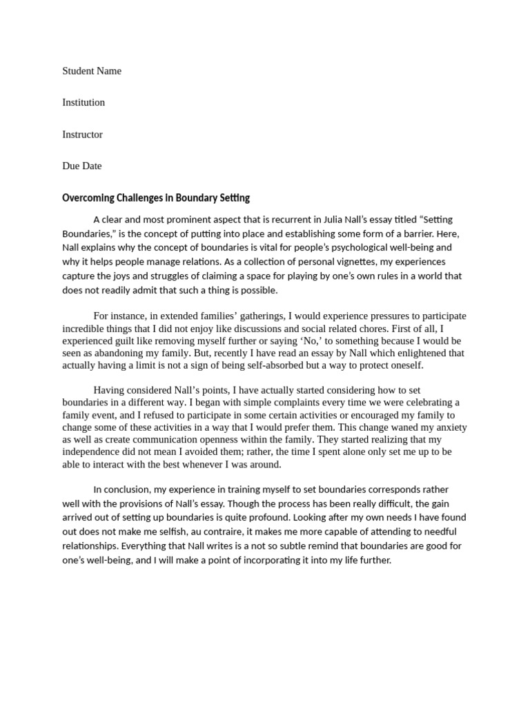 Boundary Setting | PDF