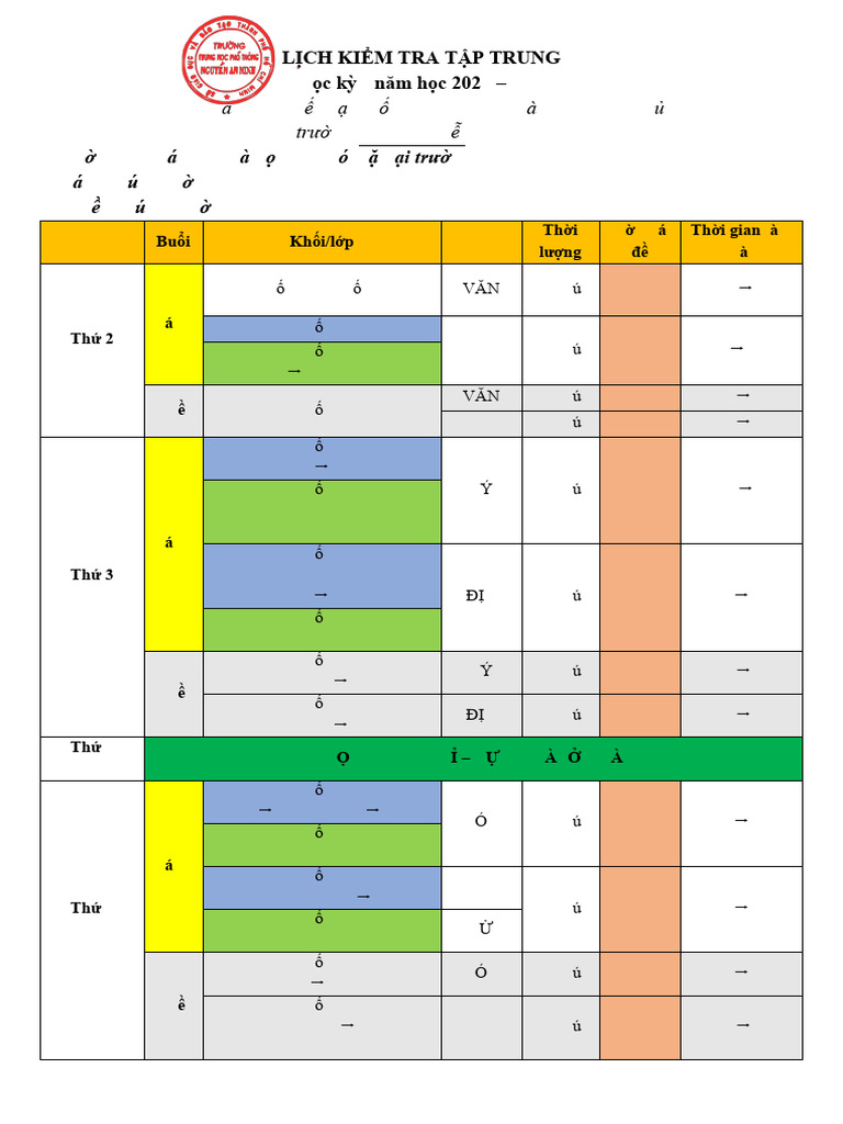 Lich Kiem Tra Hk1 | PDF