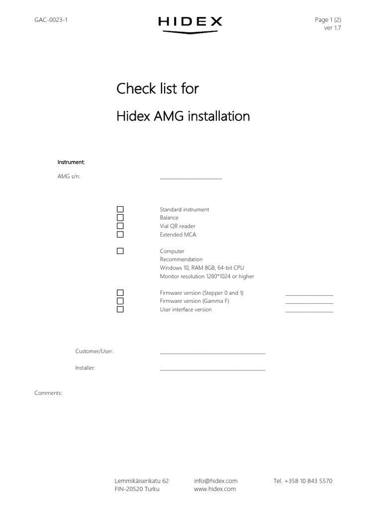 GAC-0023-1 Hidex AMG Quick Installation Guide Ver1.7 | PDF ...
