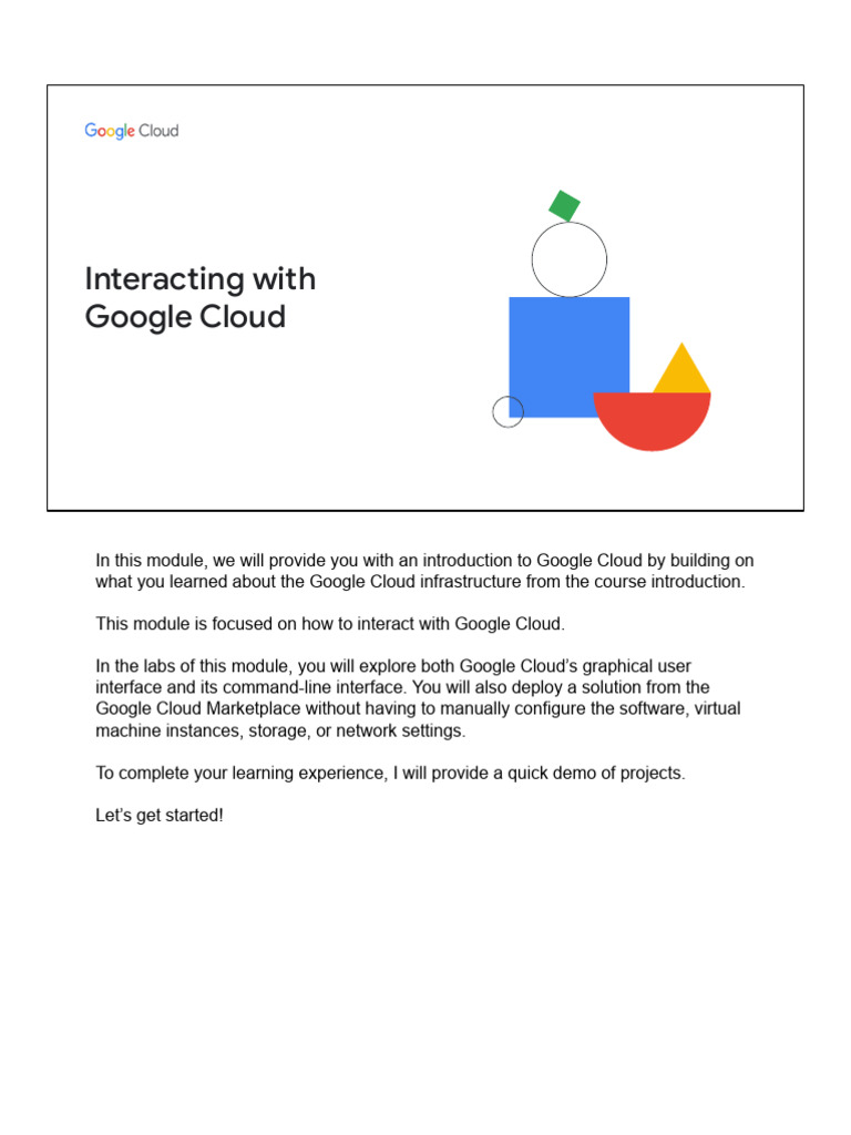Interacting With Google Cloud | PDF | Command Line Interface | Cloud Computing