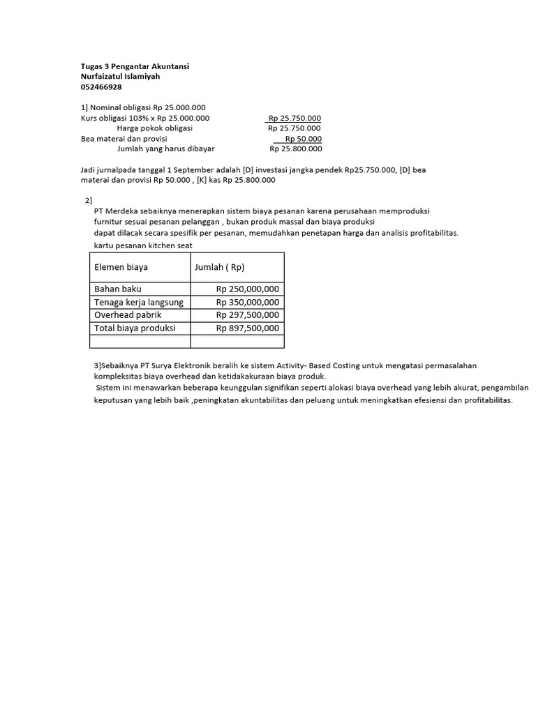 Tugas 3 Pengantar Akuntansi | PDF
