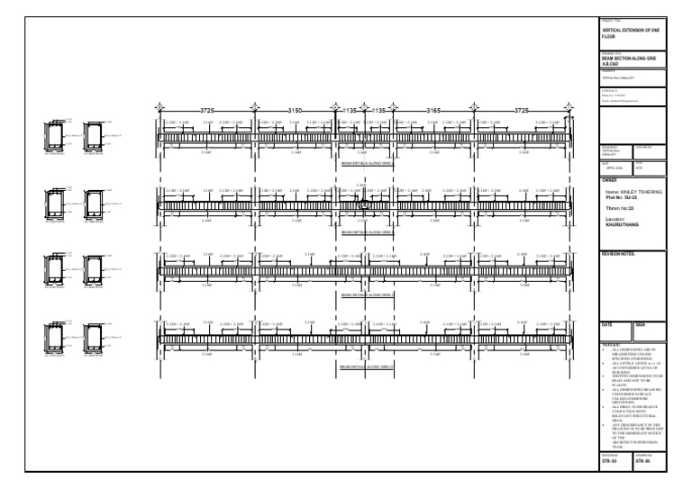 Kinley - Verticle extension-BEAM SECTION DETAILS 1&2 | PDF