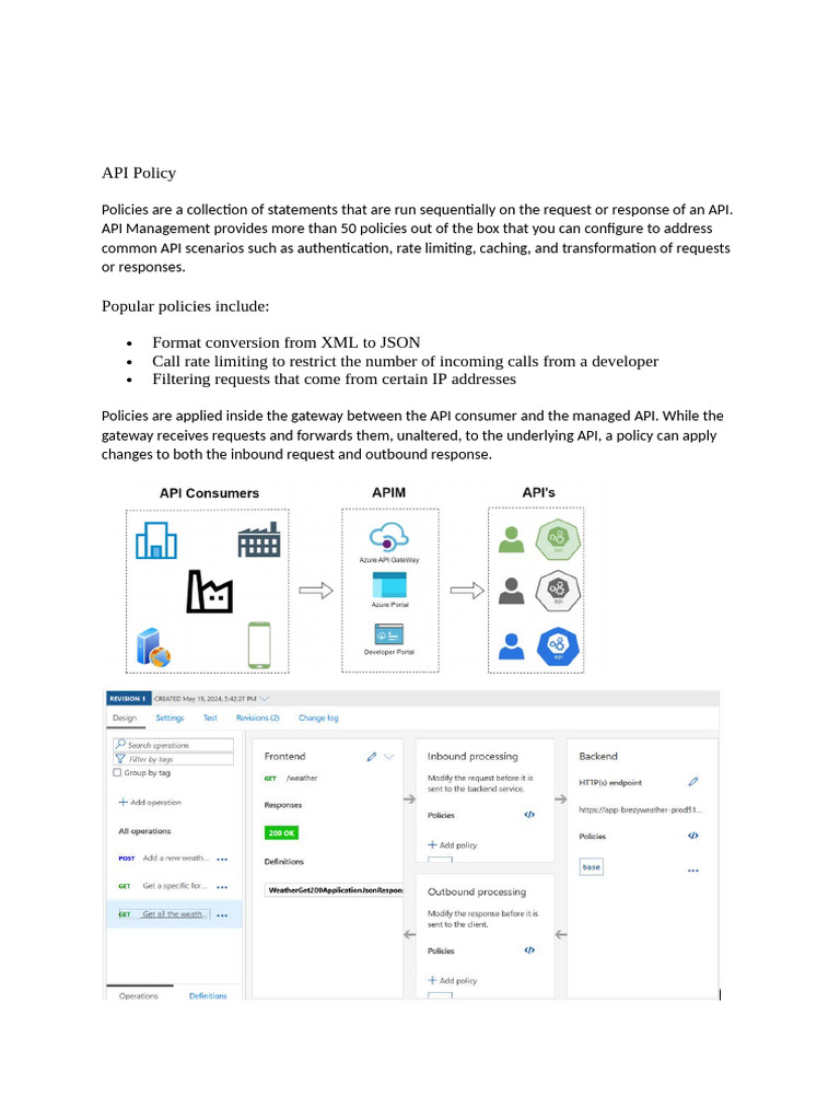API Management Policy Overview | PDF | Xml | Policy
