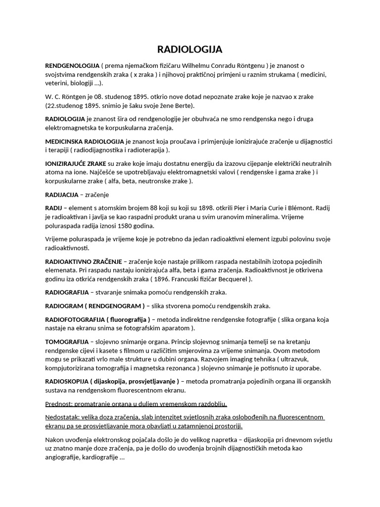 RADIOLOGIJA | PDF