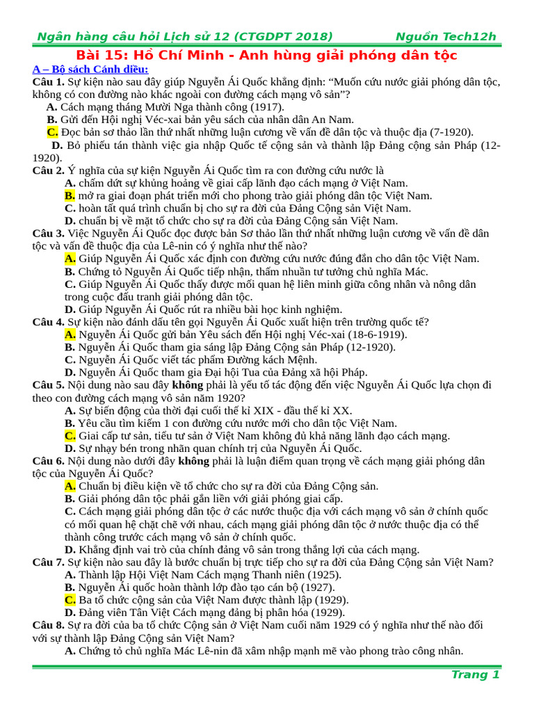 1. Bài 15 - Sử 12 - Tech12h | PDF