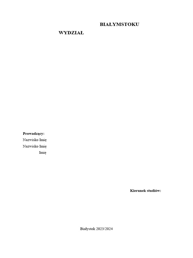 Wzór Projektu | PDF