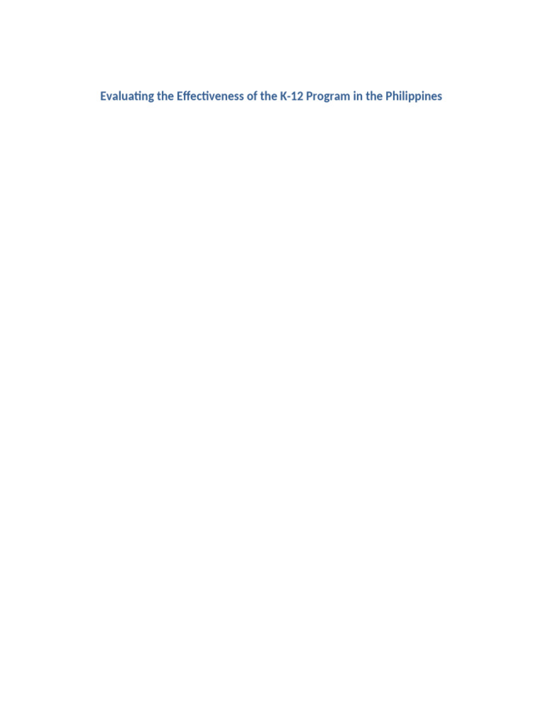 Concept_Paper_K12_Program | PDF | Teachers | Critical Thinking