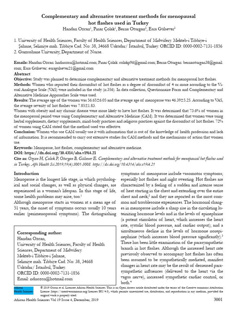 6-Metodi Di Trattamento Complementari e Alternativi Per Le Vampate Di Calore Della Menopausa ...
