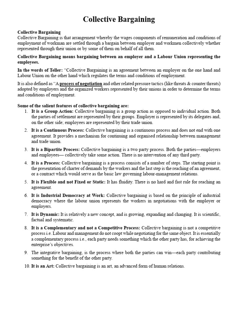 2 A Collective Bargaining | PDF | Trade Union | Collective Bargaining