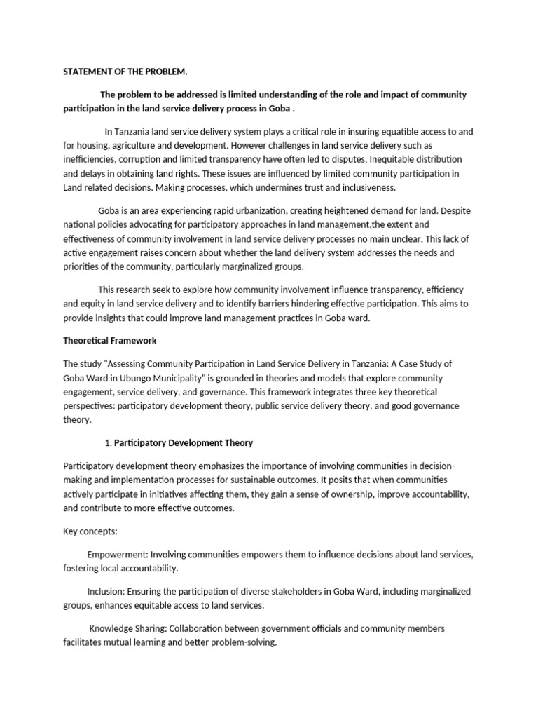 Statement and Theoretical Framework | PDF | Governance