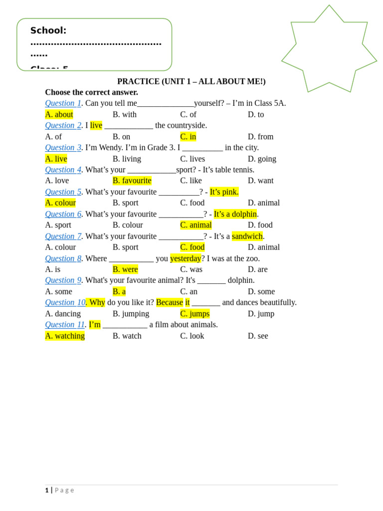 PRACTICE unit 1 | PDF