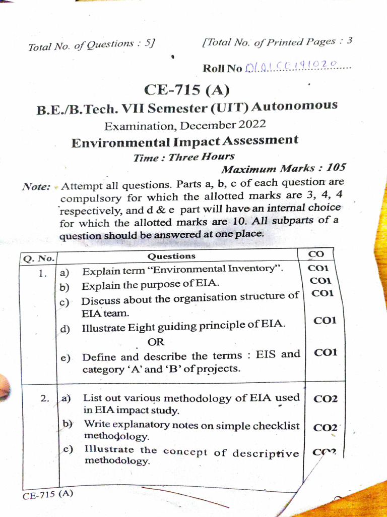 7th Sem Question Papers | PDF | Spillway | Dam