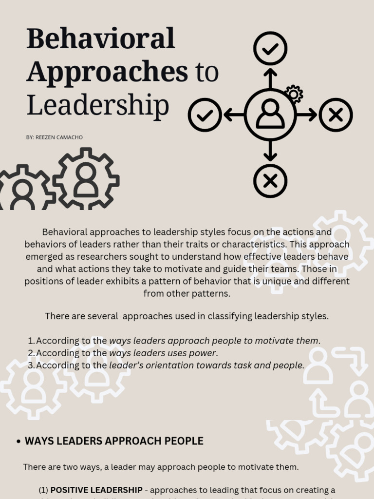 Behavioral Leadership Approaches Explained | PDF | Leadership | Social ...