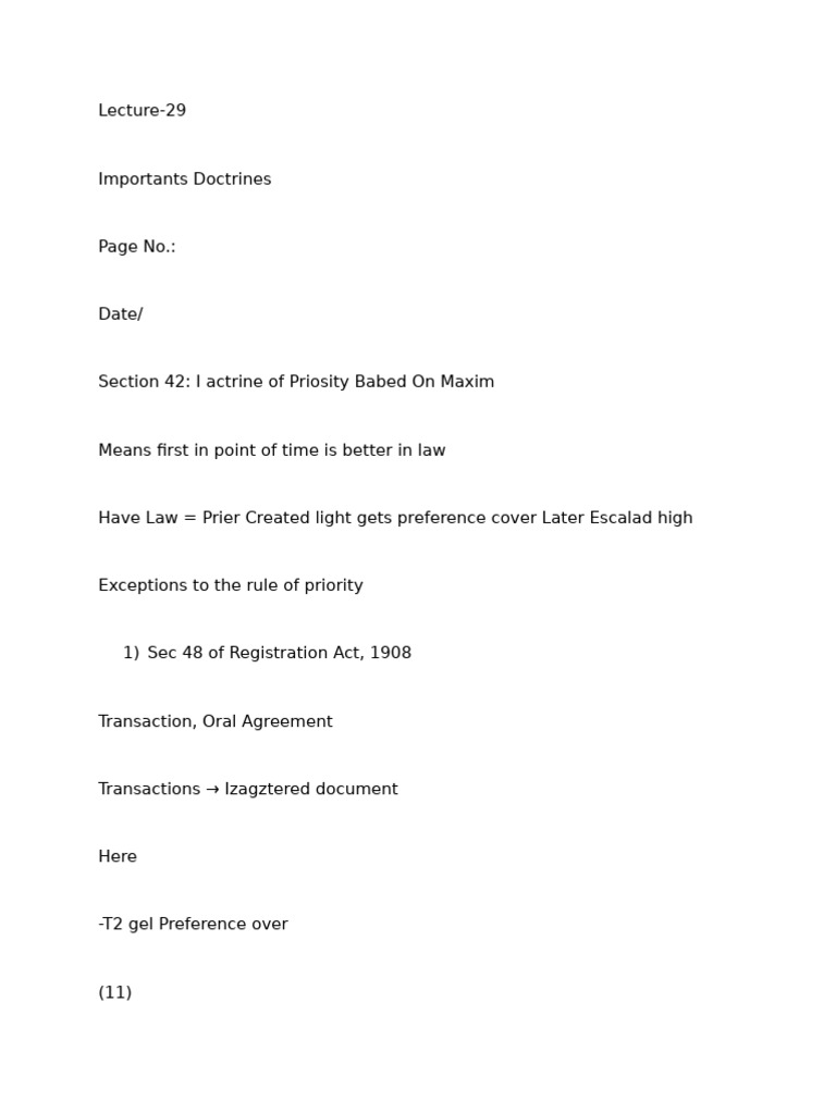 Doctrines of Priority in Law | PDF