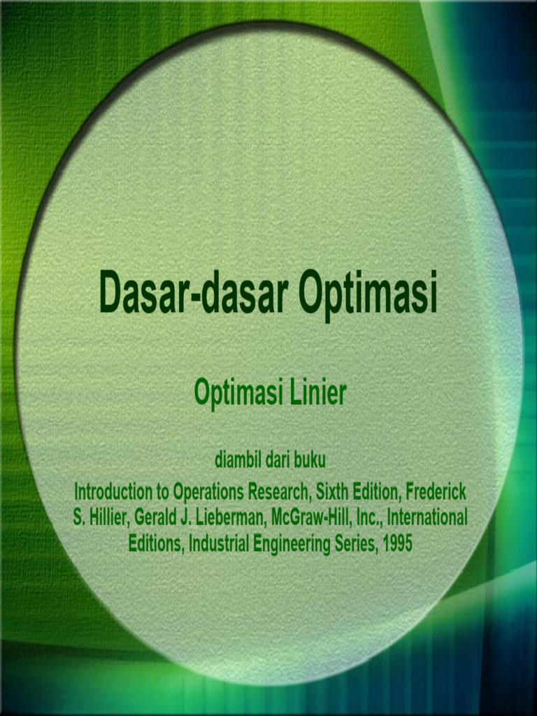 Pertemuan 7 - Contoh Model Optimasi Linier - P3A | PDF