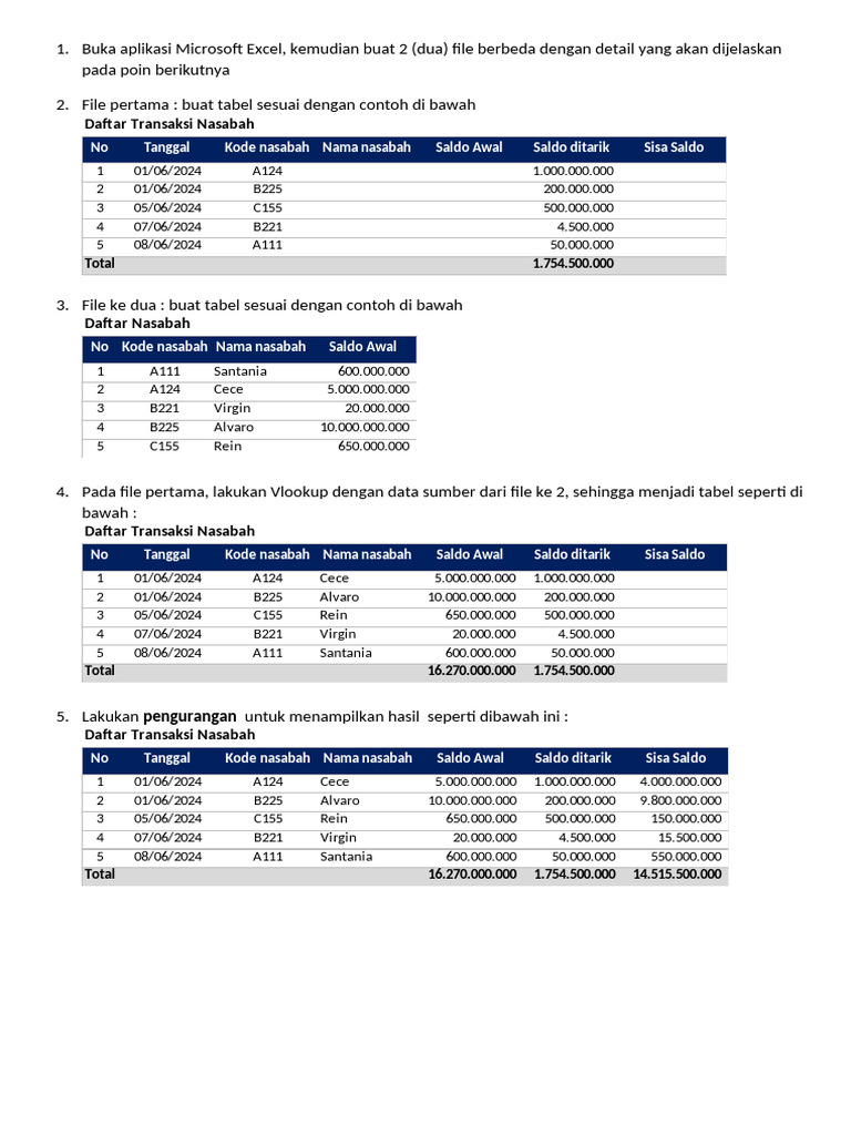 Contoh Soal Excel Rekrutmen Bank Mandiri | PDF