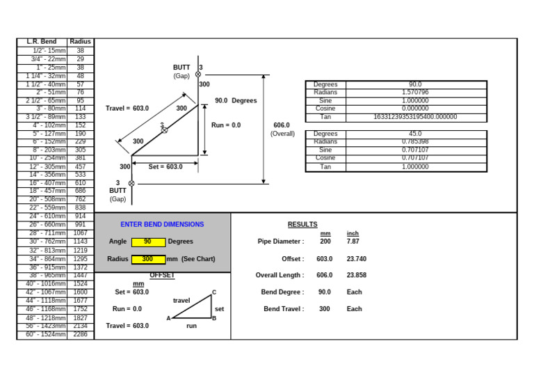 Pipe Bending | PDF | Trigonometric Functions | Elementary Geometry