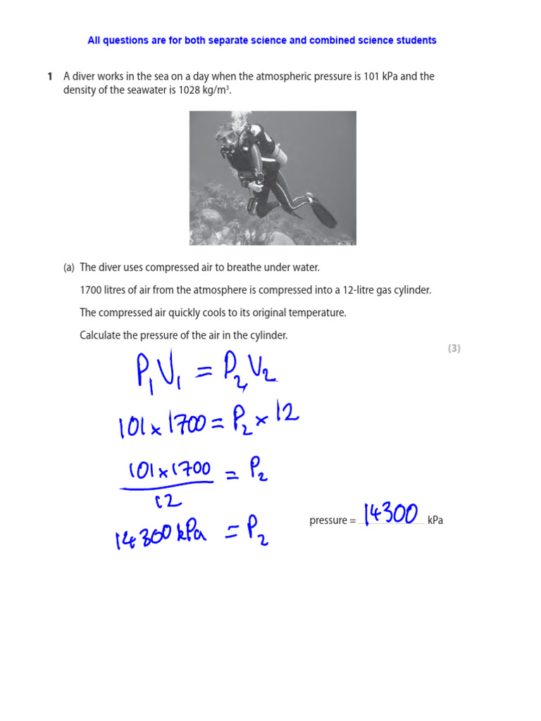 Density and Pressure 1 QP | PDF