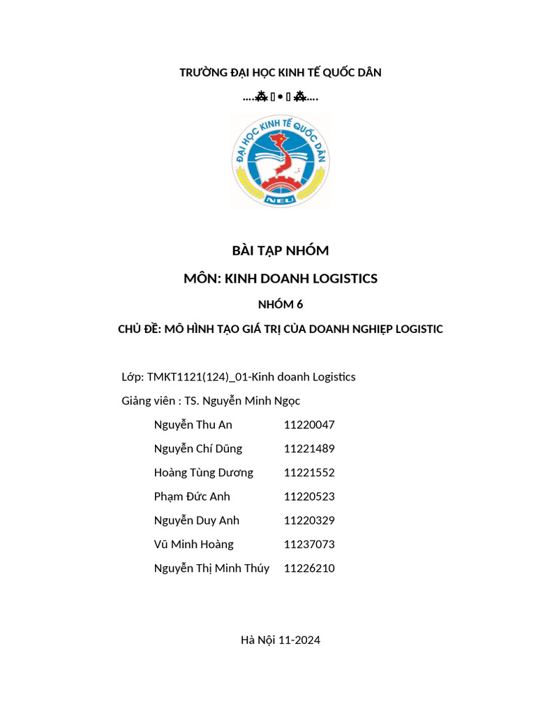 Báo Cáo KDLogistic N6 bản cuối | PDF