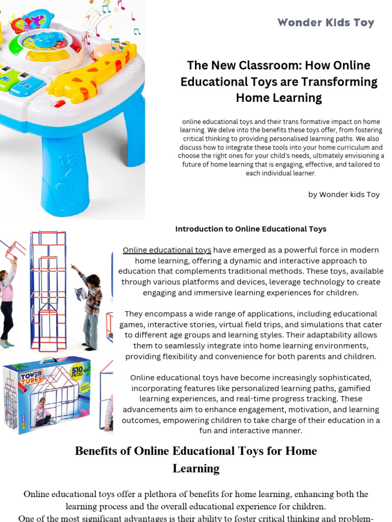 The New Classroom How Online Educational Toys Are Transforming Home Learning (1) | PDF ...