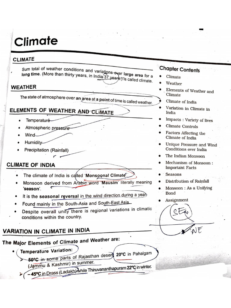 9th Climate Notes | PDF