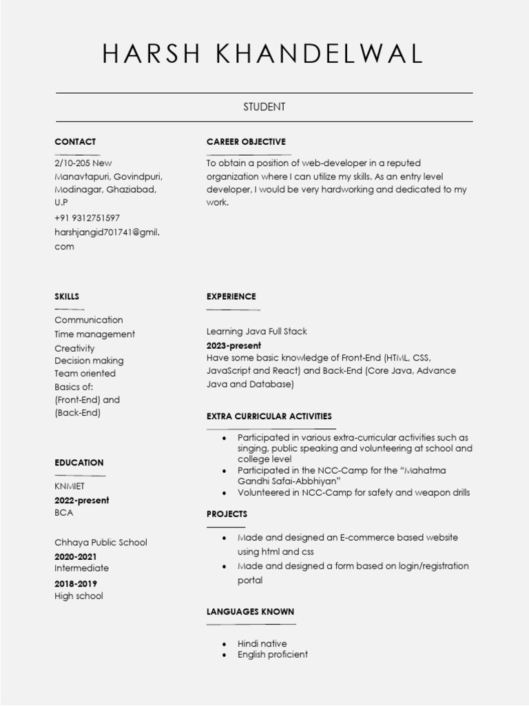 Harsh Khandelwal 1 | PDF