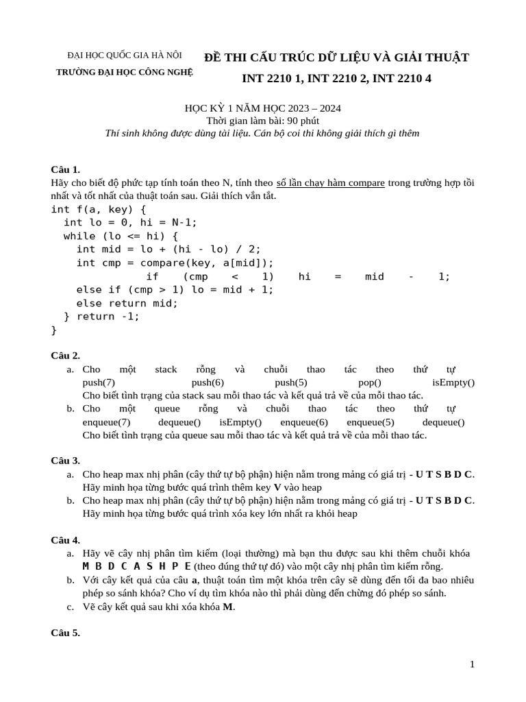 Dsa Final 2023 | PDF