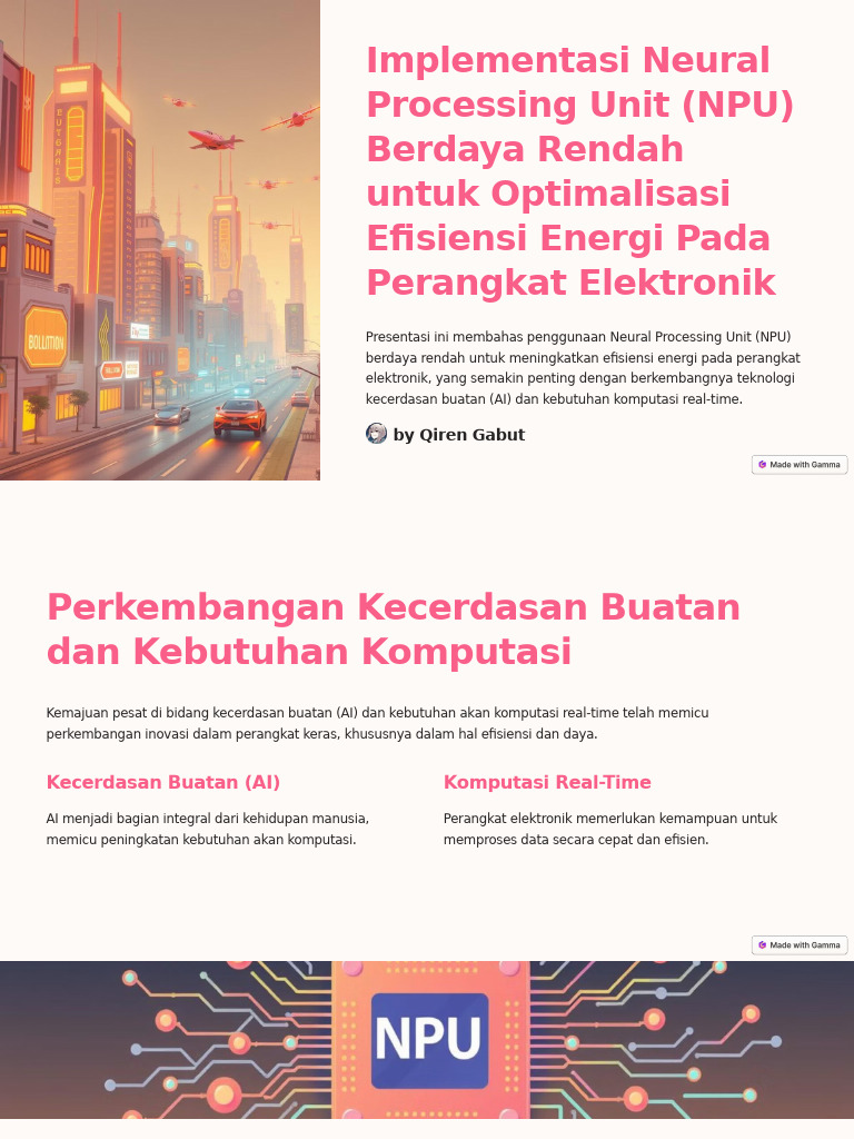 Implementasi Neural Processing Unit NPU Berdaya Rendah Untuk Optimalisasi Efisiensi Energi Pada ...