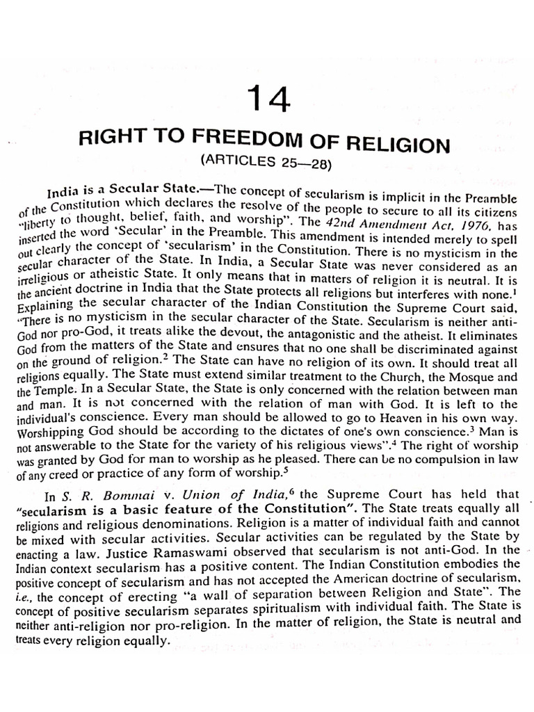 Freedom to religion | PDF