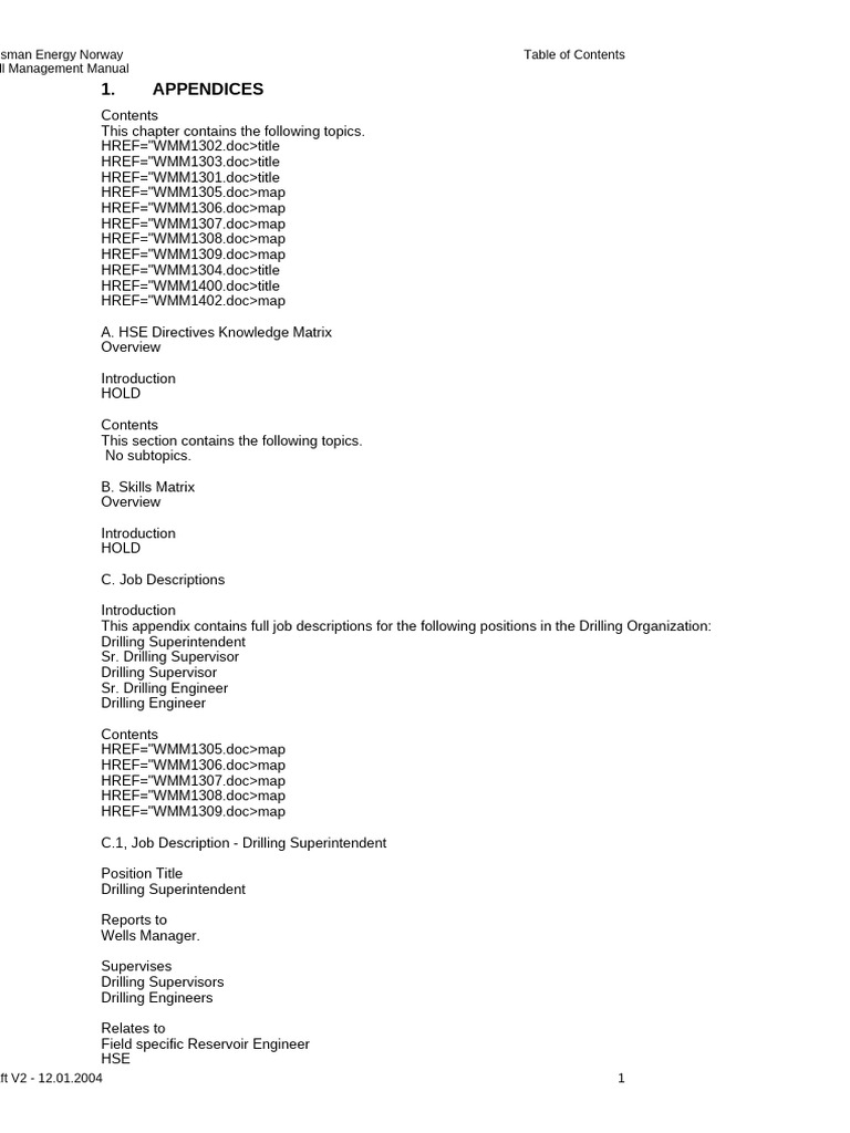 Drilling Job Descriptions Manual | PDF | Oil Well | Blowout (Well Drilling)
