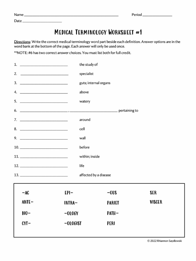 Medical Terminology #1 - Print Version | PDF