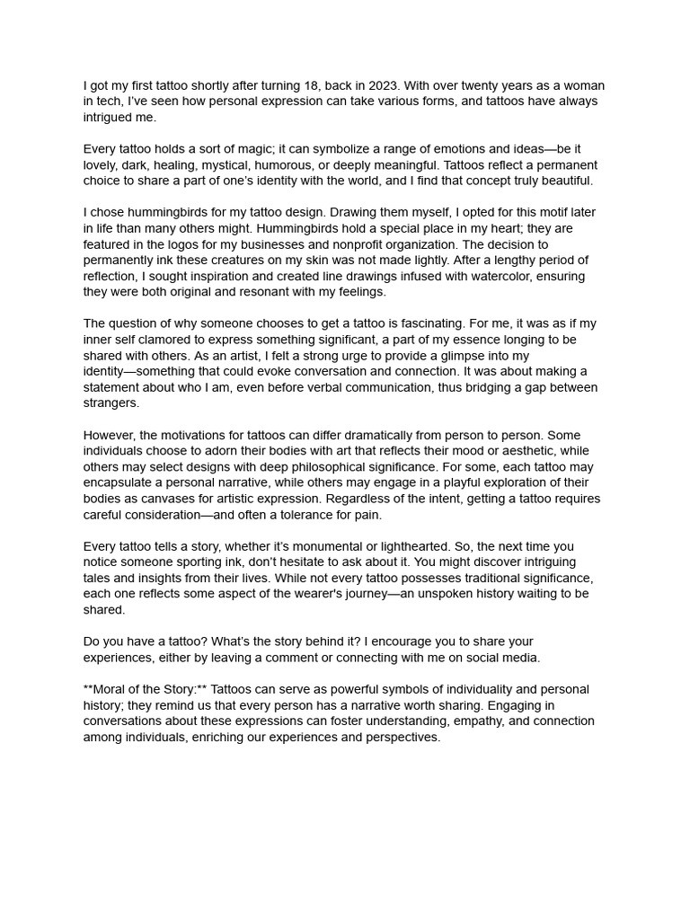 Essay On Self Expression | PDF | Tattoo | Identity (Social Science)