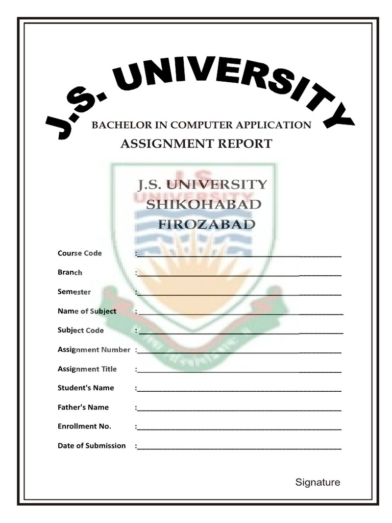 Bca Cover Page | PDF