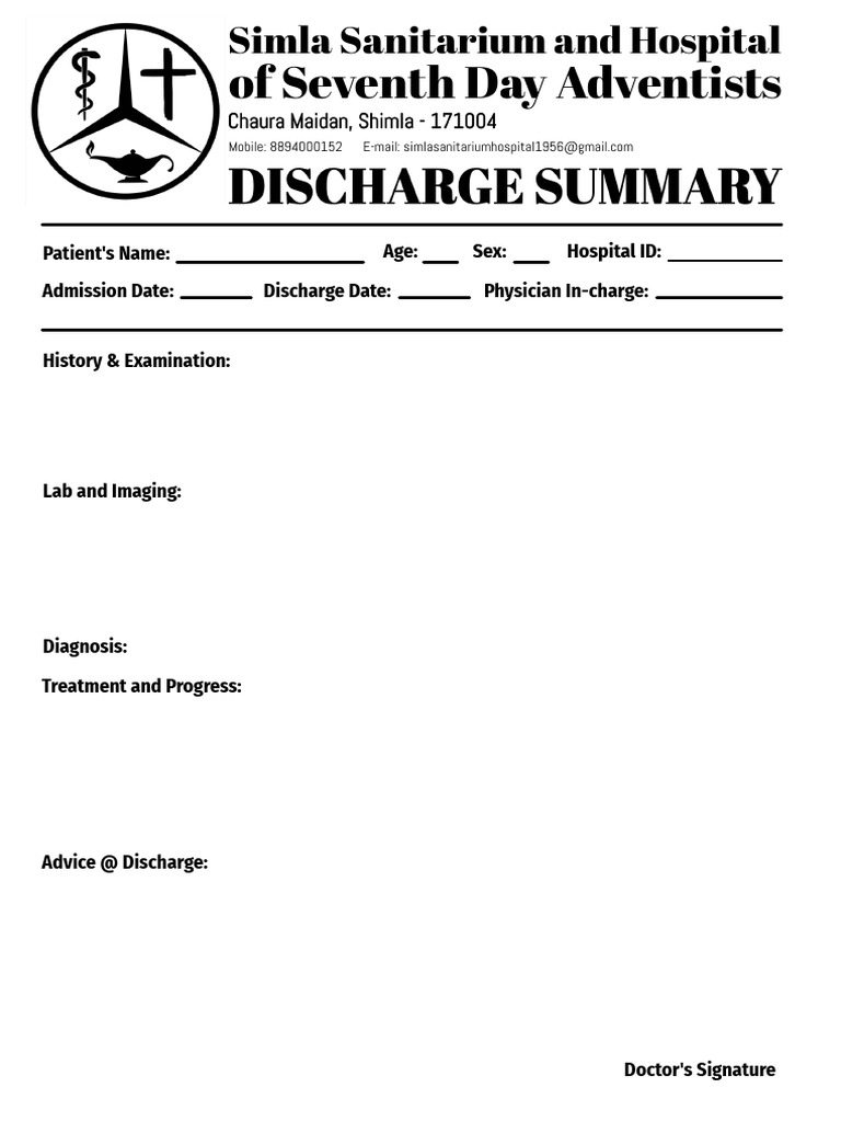 Discharge Summary A4 | PDF
