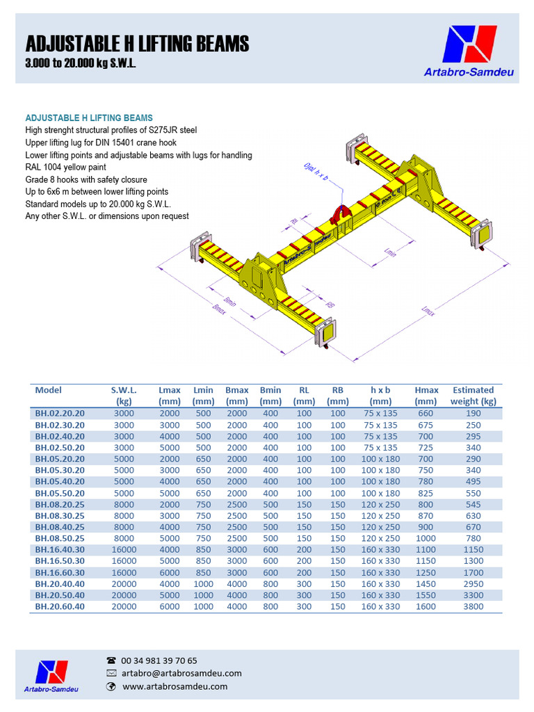 Adjustable H Lifting Beams | PDF