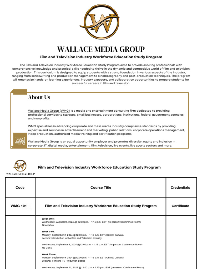 Film & TV Workforce Education Program | PDF