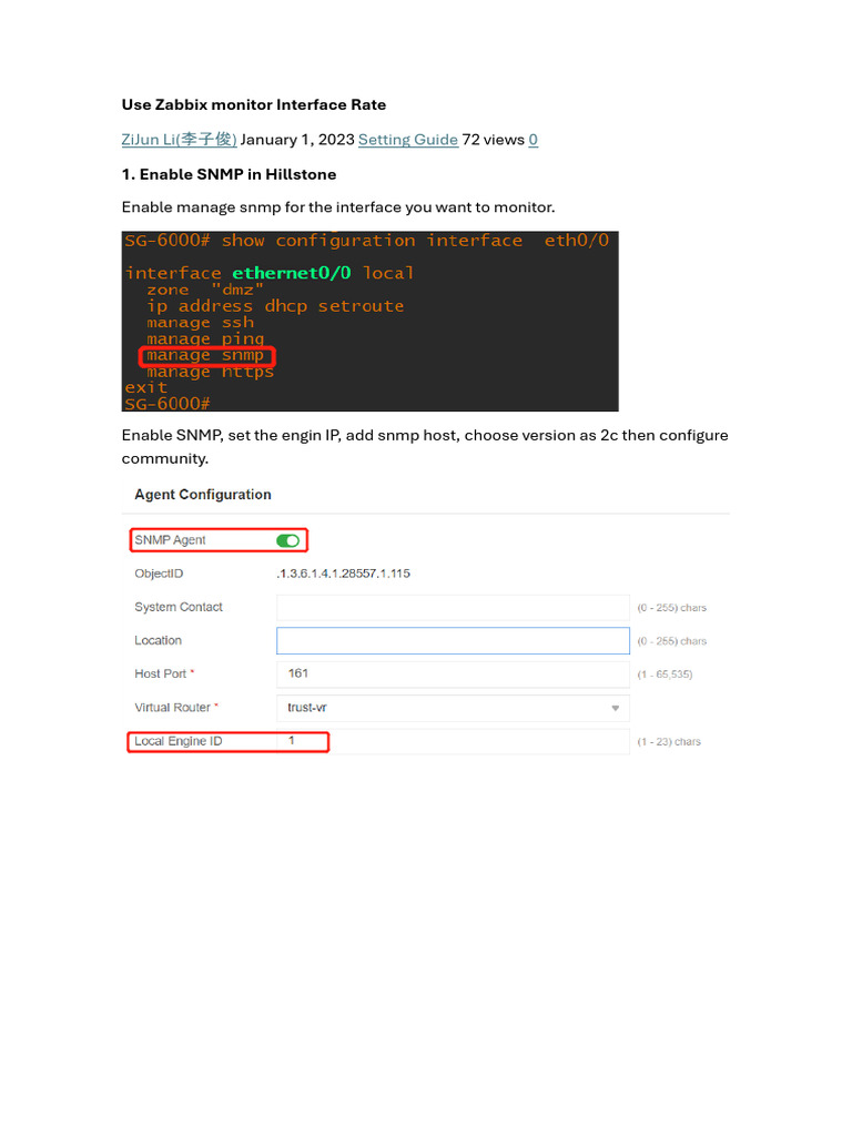 Use Zabbix Monitor Interface Rate | PDF