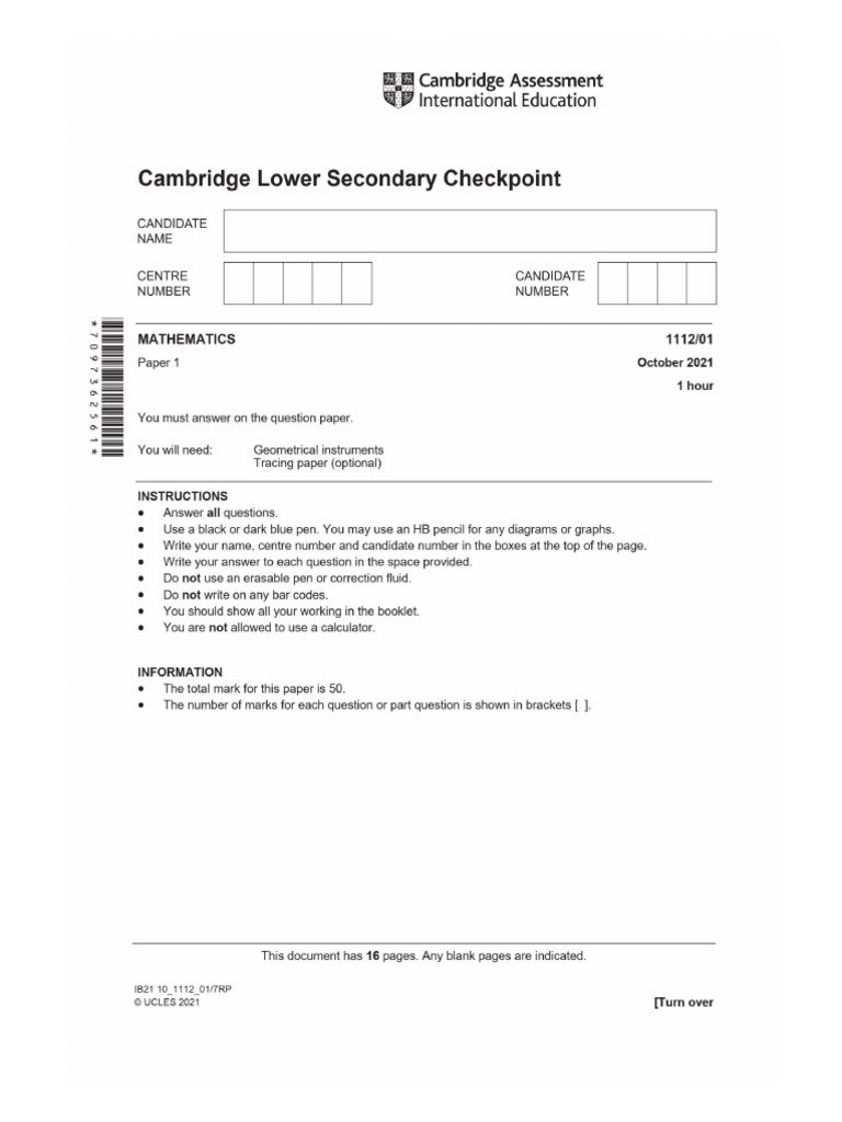 October 2021 CAIE P1 Questions 1112 Mathematics Cambridge Lower ...