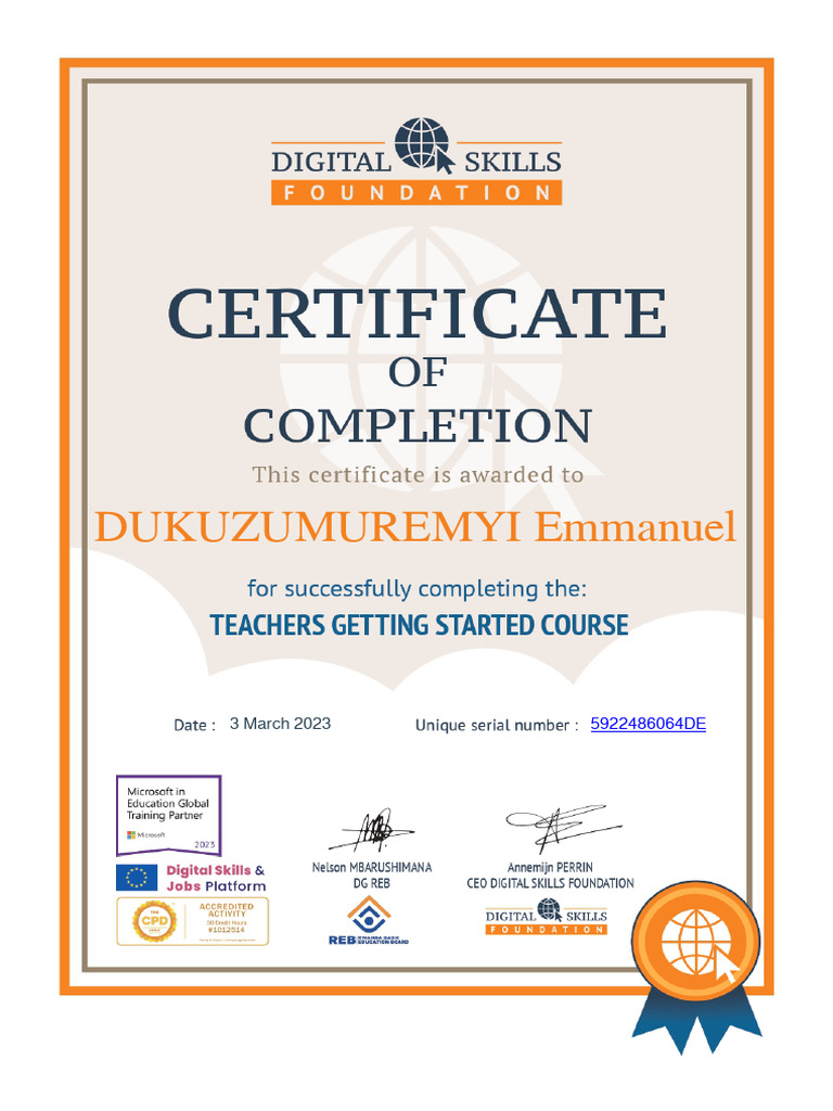 Certificate Digital Skills | PDF