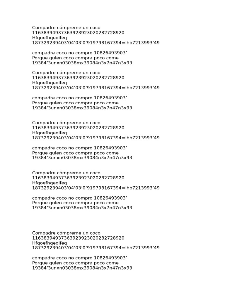 1.Compadre cómpreme un coco | PDF