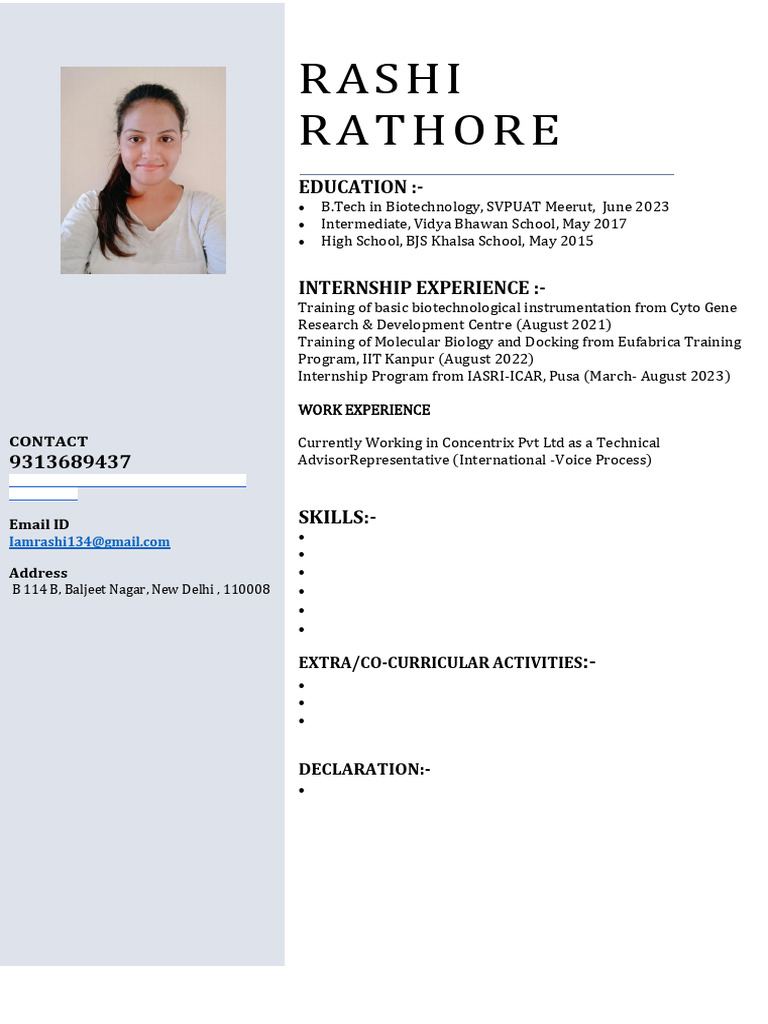 Rashi Resume PDF | PDF