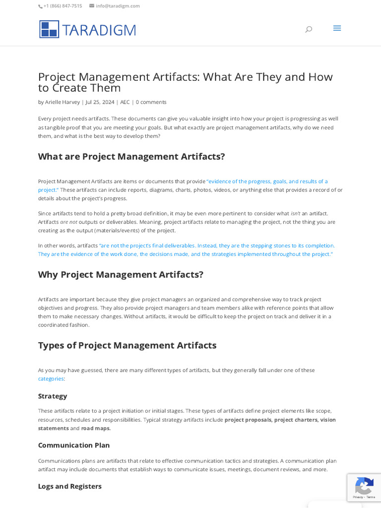 Project Management Artifacts What Are They and How To Create Them | PDF ...