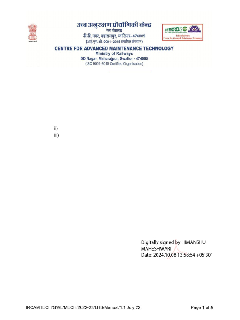 6th Correction Slip For LHB Maintenance Manual | PDF | Vehicles ...