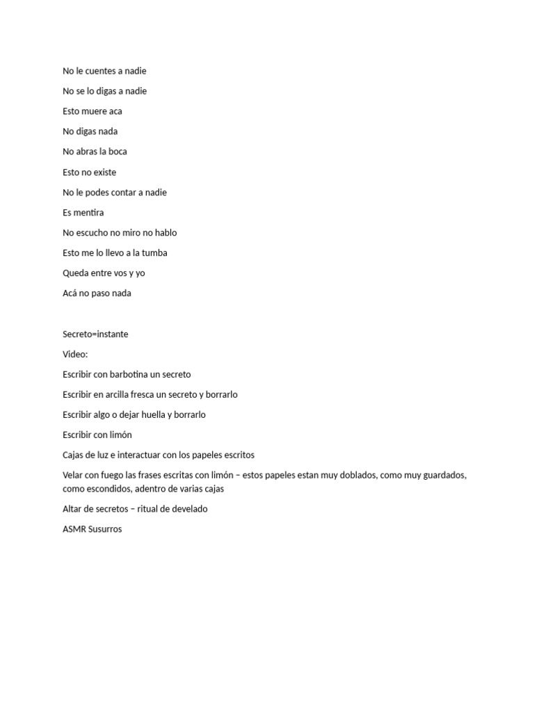 No Le Cuentes A Nadie - Frases Sobre El Secreto | PDF