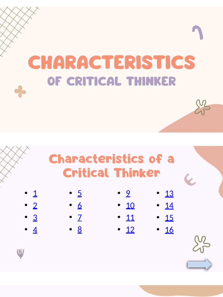 Characteristics of Critical Thinker | PDF