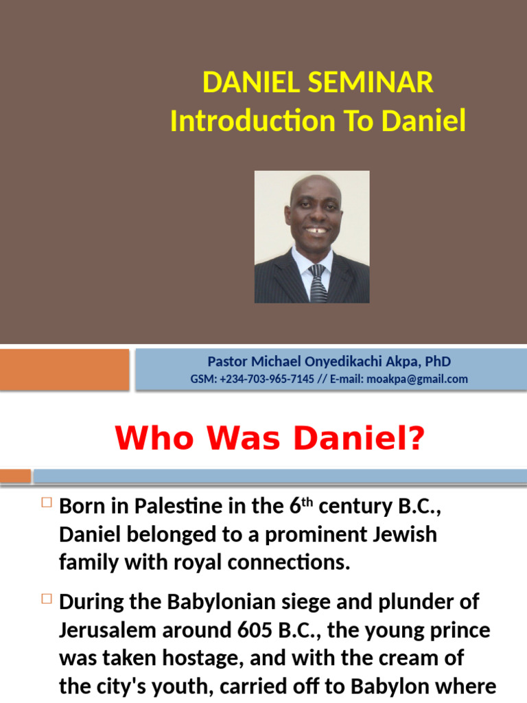 Introduction to Daniel's Life and Lessons | PDF | Shadrach, Meshach ...