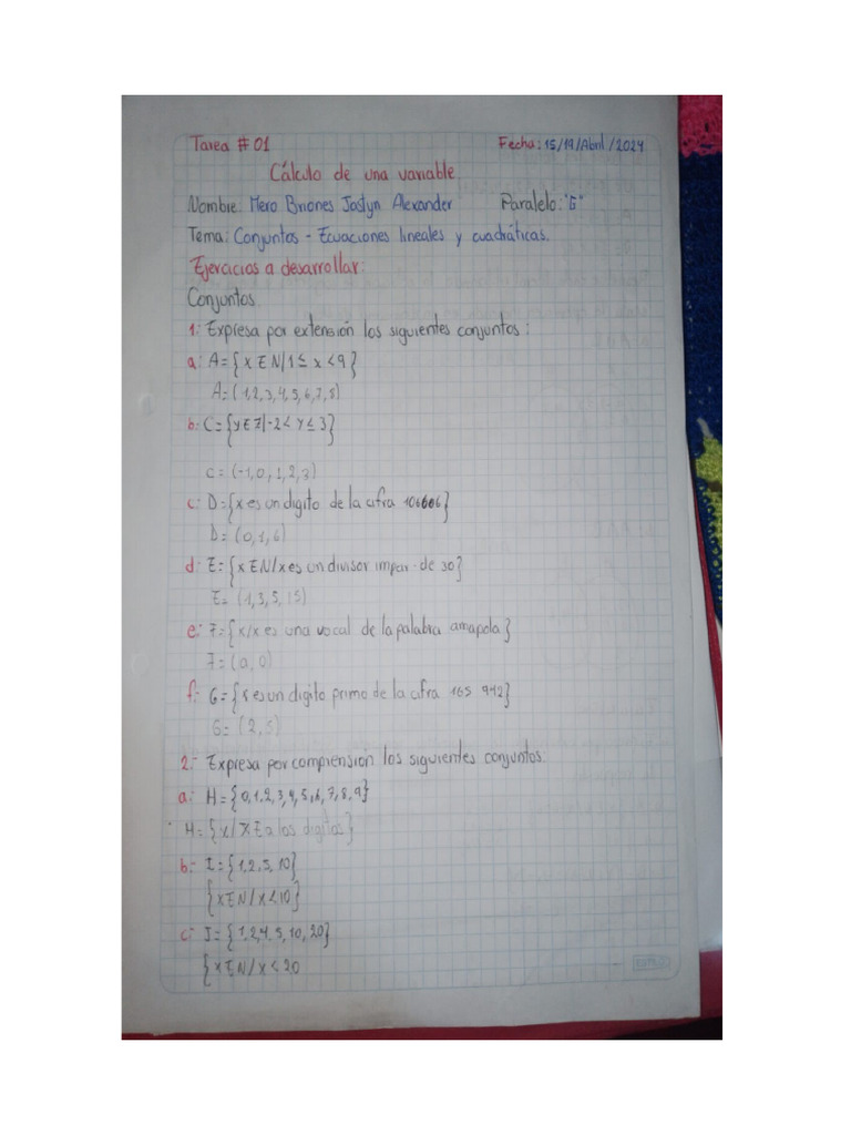 calculo tarea #01 | PDF