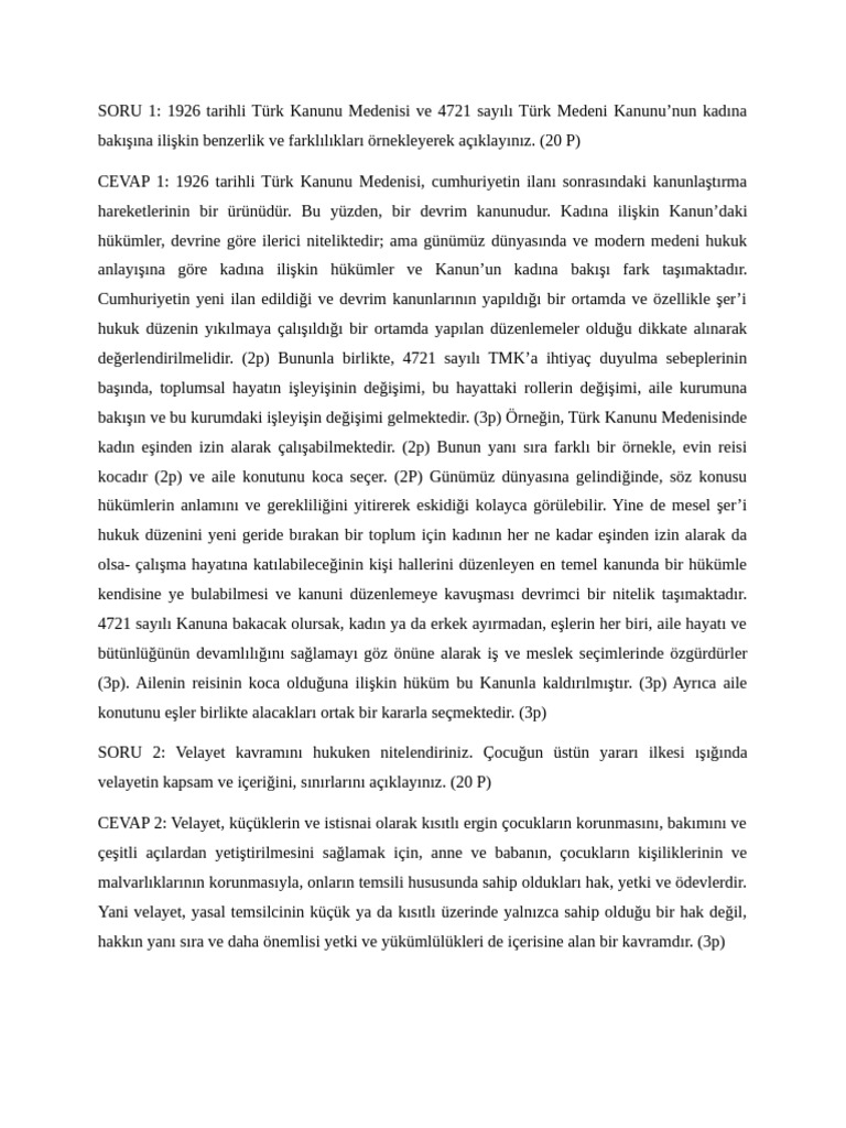 VİZE CEVAP ANAHTARI | PDF