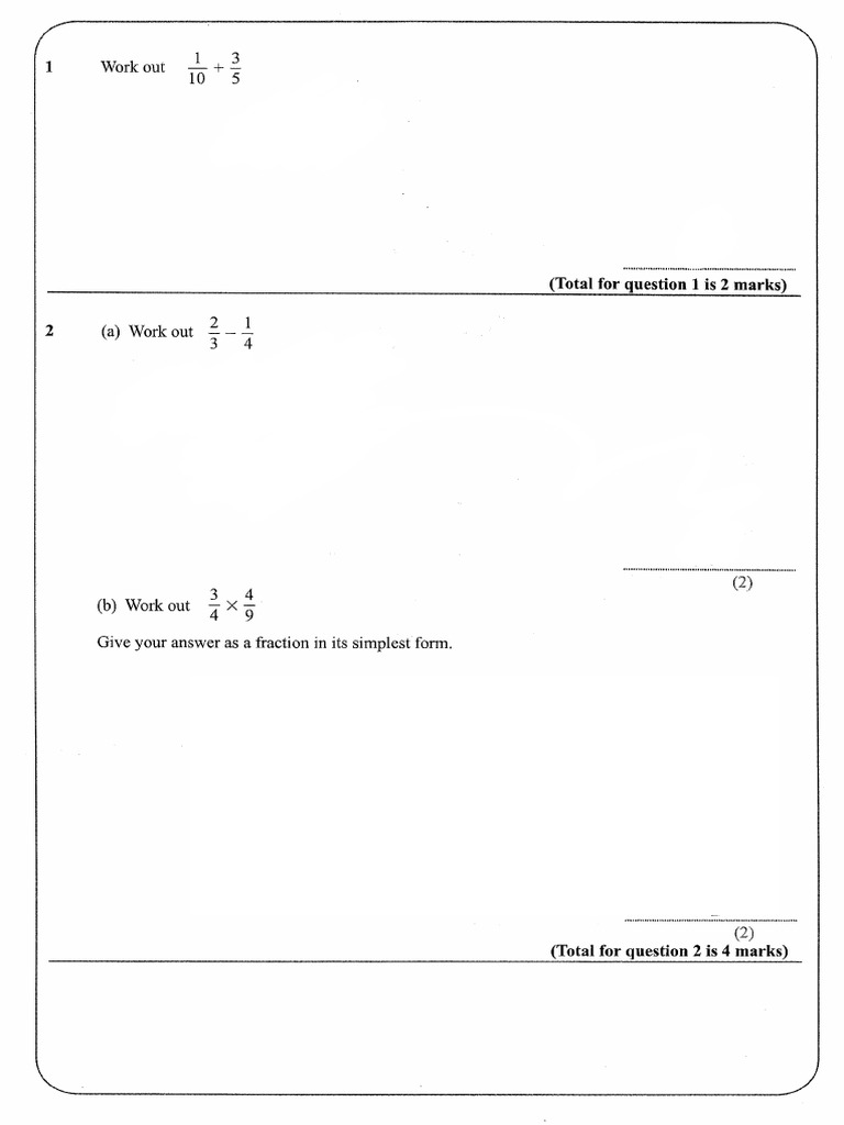 Fractions Homework | PDF