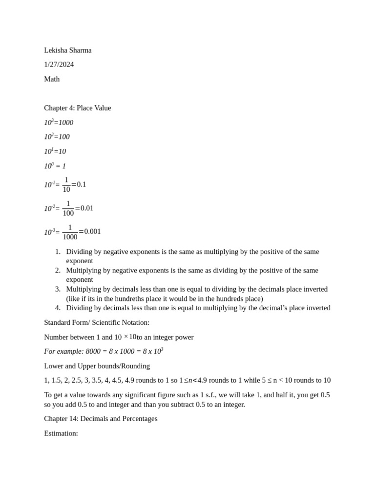Maths Revision Cambridge Checkpoint | PDF | Multiplication | Exponentiation